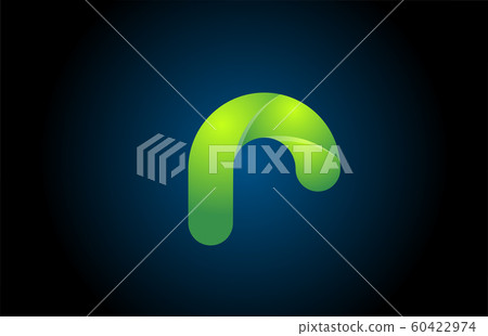 green gradient logo r alphabet letter design icon - Stock Illustration ...