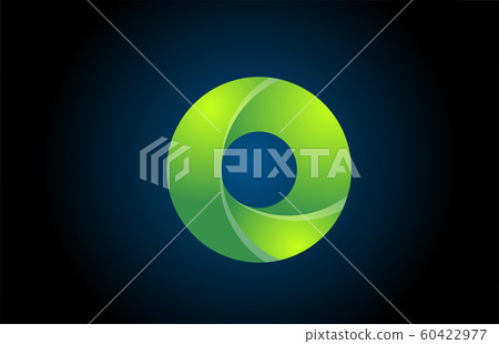 green gradient logo o alphabet letter design icon - Stock Illustration ...