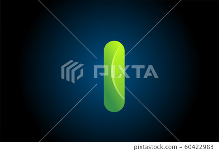 green gradient logo i alphabet letter design icon - Stock Illustration ...