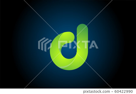 green gradient logo d alphabet letter design icon - Stock Illustration ...