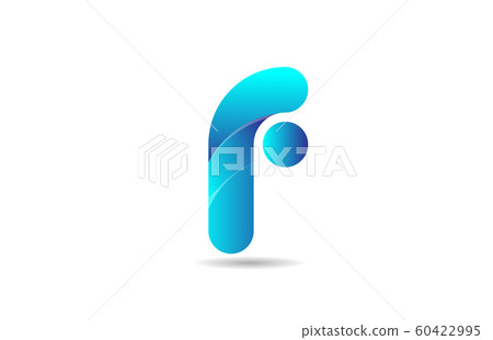 blue gradient logo f alphabet letter design icon - Stock Illustration ...