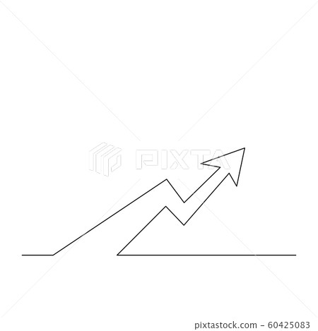 Continuous one line arrow go up. Vector... - Stock Illustration ...