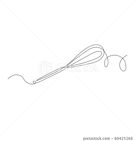 Continuous one line drawing whisk. Stock vector... - Stock Illustration ...