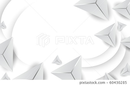 3D Abstract White Triangle Shapes minimal - Stock Illustration ...