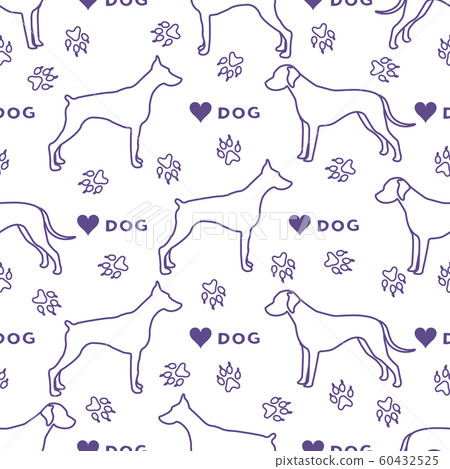 Vector seamless pattern with dogs, dog tracks Pet - Stock Illustration ...