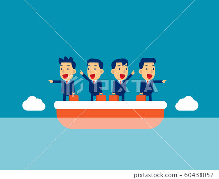 Cute people pointing in different direction. - Stock Illustration ...