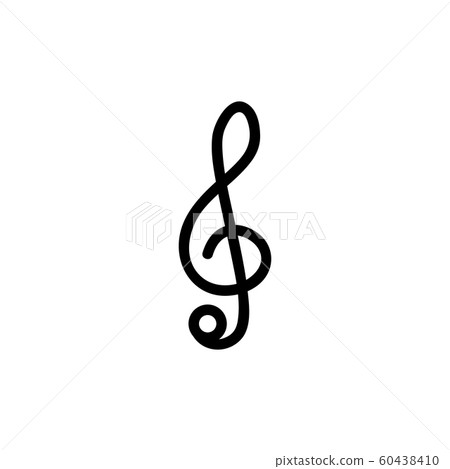 Violin key icon vector. Isolated contour symbol... - Stock Illustration ...