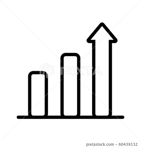Rising chart icon vector. Isolated contour... - Stock Illustration ...