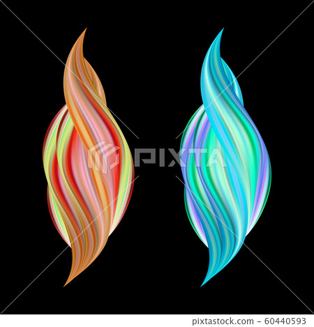 Set of twisted colorful flow liquid shape.... - Stock Illustration ...