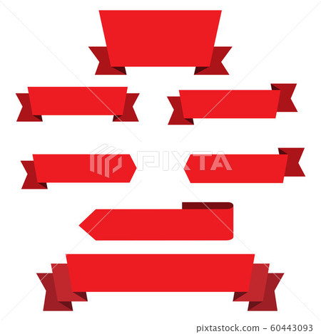 set of red ribbon banner icon - Stock Illustration [60443093] - PIXTA