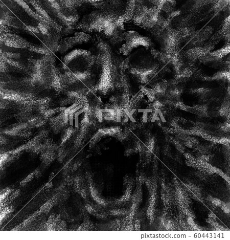 Exploding human face with opened mouth. - Stock Illustration [60443141 ...