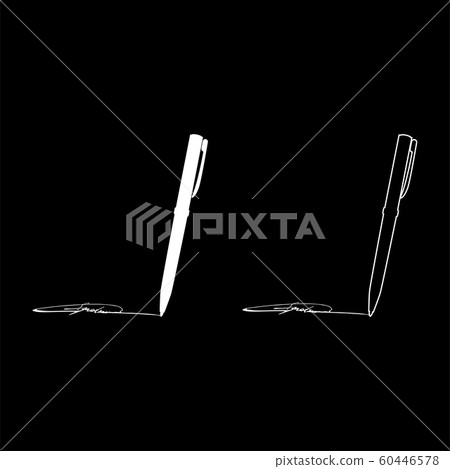 Signature using pen Ink writing concept icon - Stock Illustration ...