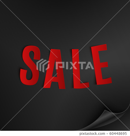 Sale advertisement, realistic paper text banner on - Stock Illustration ...
