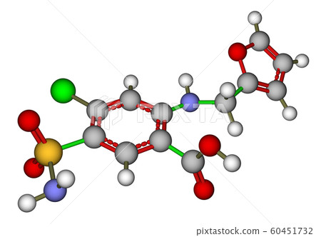 Furosemide molecular structure - Stock Illustration [60451732] - PIXTA
