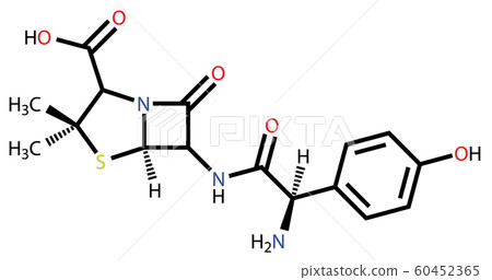 Amoxicillin structural formula - Stock Illustration [60452365] - PIXTA