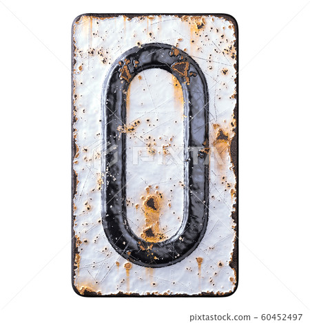 Number 0 made of forged metal on the background... - Stock Illustration ...