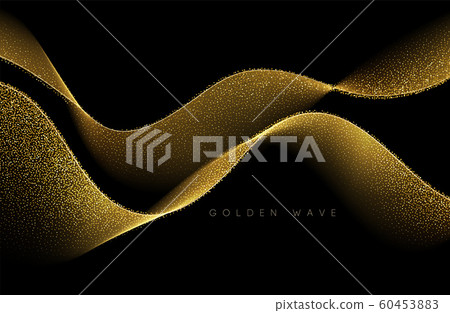 Abstract shiny color gold wave design element - Stock Illustration ...