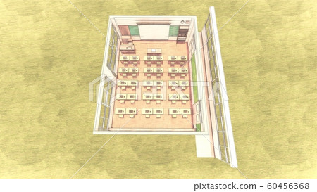 Elementary school classroom, no computers,... - Stock Illustration ...