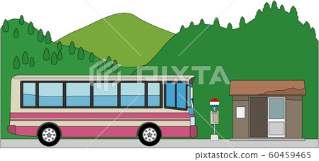 There are 3 edges of bus stop scenery - Stock Illustration [60459465 ...