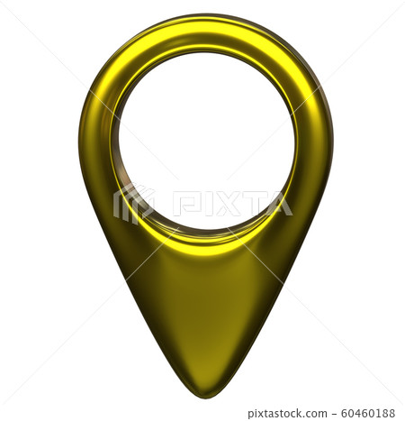 Yellow map pointer 3d pin. Location symbol... - Stock Illustration ...