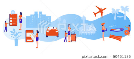 Vector People Travel rest vacation booking tour - Stock Illustration ...