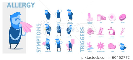 Allergy infographics. Allergy Symptoms and... - Stock Illustration ...