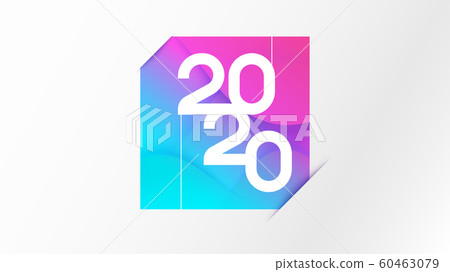 2020 text calendar banner greetings card - Stock Illustration [60463079 ...