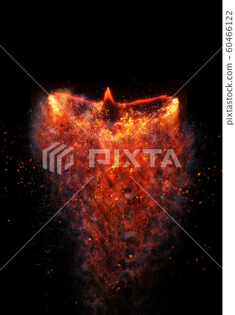 Abstract fire bird flapping - Stock Illustration [60466122] - PIXTA
