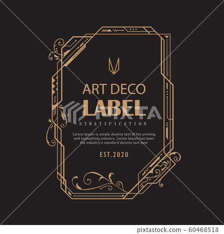 art deco label modern retro frame vintage vector - Stock Illustration ...