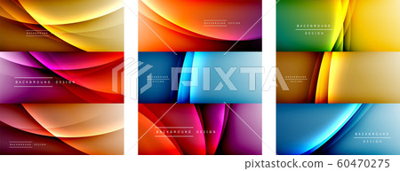 Set of wave liquid style lines with shadows and... - Stock Illustration ...