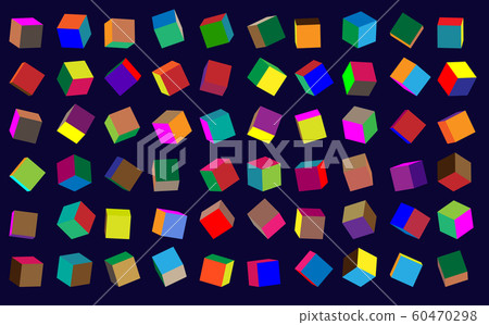 Vector color box pattern cube collection on black - Stock Illustration ...