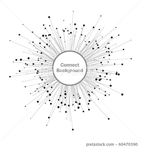 Connecting many dots with circle in center via - Stock Illustration ...