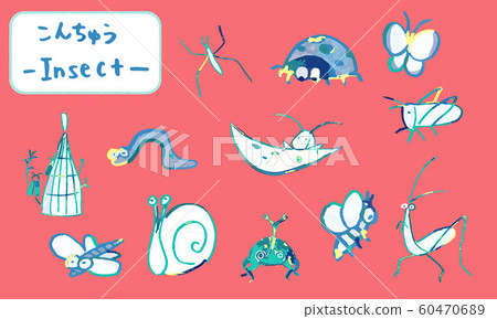 Japanese painting hand-drawn insect... - Stock Illustration [60470689 ...