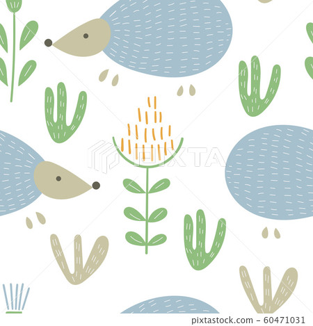 Vector Seamless Baby Pattern with Cute Forest - Stock Illustration ...