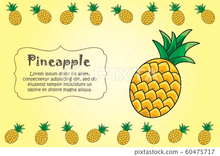 Card for kitchen notes. Blank with pineapple...-插圖素材 [60475717] - PIXTA圖庫