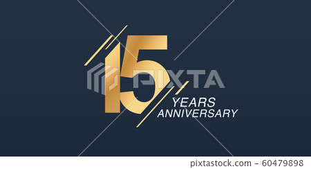 15 years anniversary vector icon, logo. Graphic... - Stock Illustration ...
