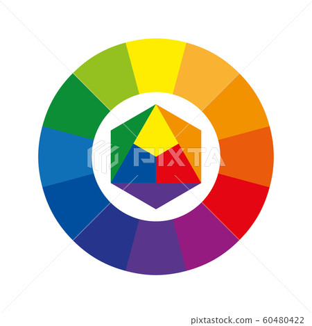 Color wheel or color circle with twelve colors - Stock Illustration ...