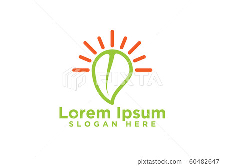Leaf and Sun Shine Logo Designs Vector... - Stock Illustration ...