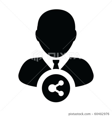 User icon with share symbol vector male person - Stock Illustration ...