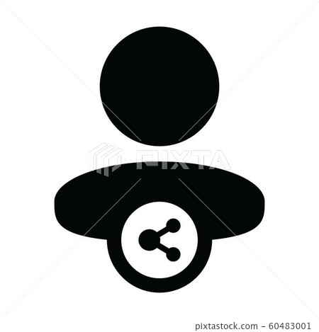 Share icon vector male person profile avatar - Stock Illustration ...