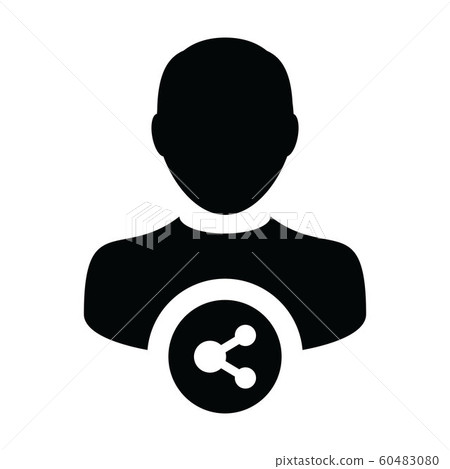 Sharing icon vector male person profile avatar - Stock Illustration ...