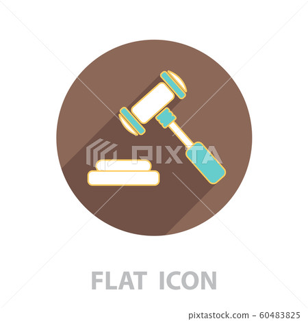 gavel line icon. vector illustration - Stock Illustration [60483825 ...