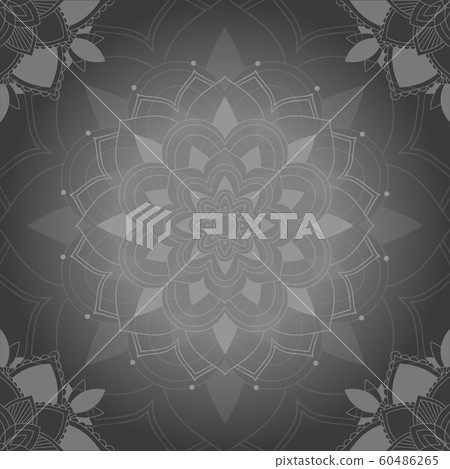 Gray mandala patterns background - Stock Illustration [60486265] - PIXTA