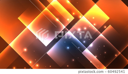 Neon glowing techno square rectangle lines,... - Stock Illustration ...