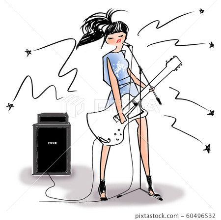 Rock female singer - Stock Illustration [60496532] - PIXTA