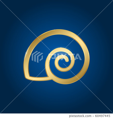 The Golden Snail Shell. Isolated Vector - Stock Illustration [60497445 ...