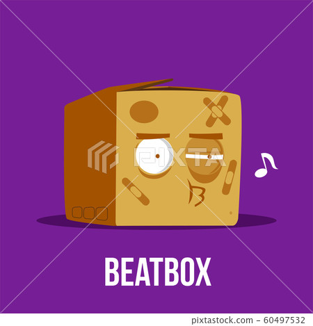 Beatbox cartoon on purple background. - Stock Illustration [60497532 ...
