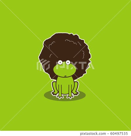 A frog is wearing an afro hair. Isolated Vector - Stock Illustration ...