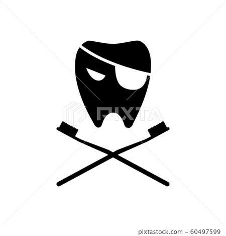 The Pirate tooth Sign. Isolated Vector - Stock Illustration [60497599 ...