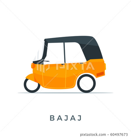 The Orange Bajaj. Isolated Vector illustration - Stock Illustration ...